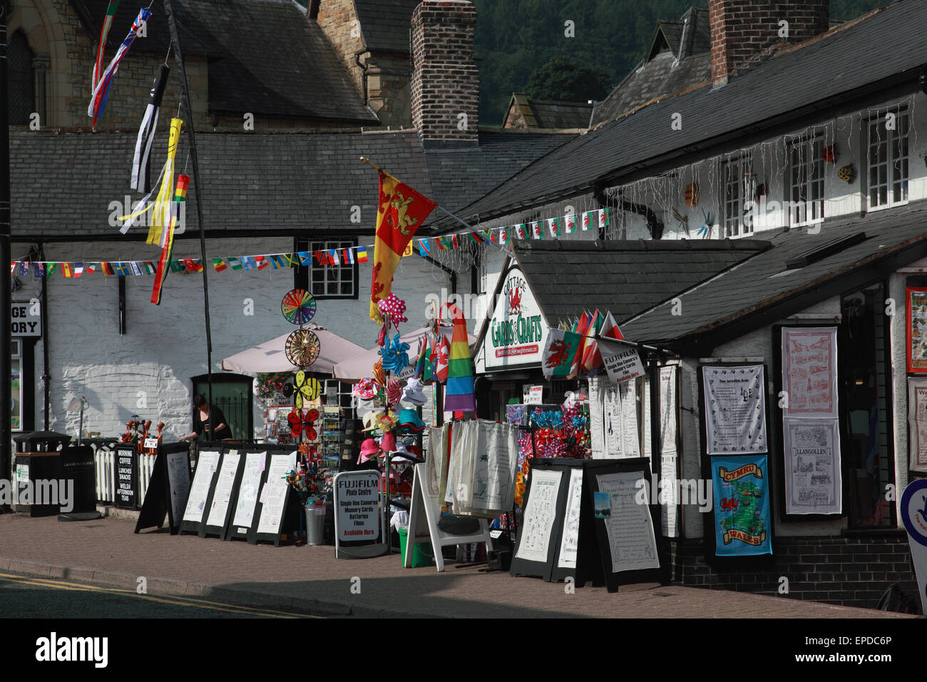 Flags along main street hi-res stock photography and images - Alamy