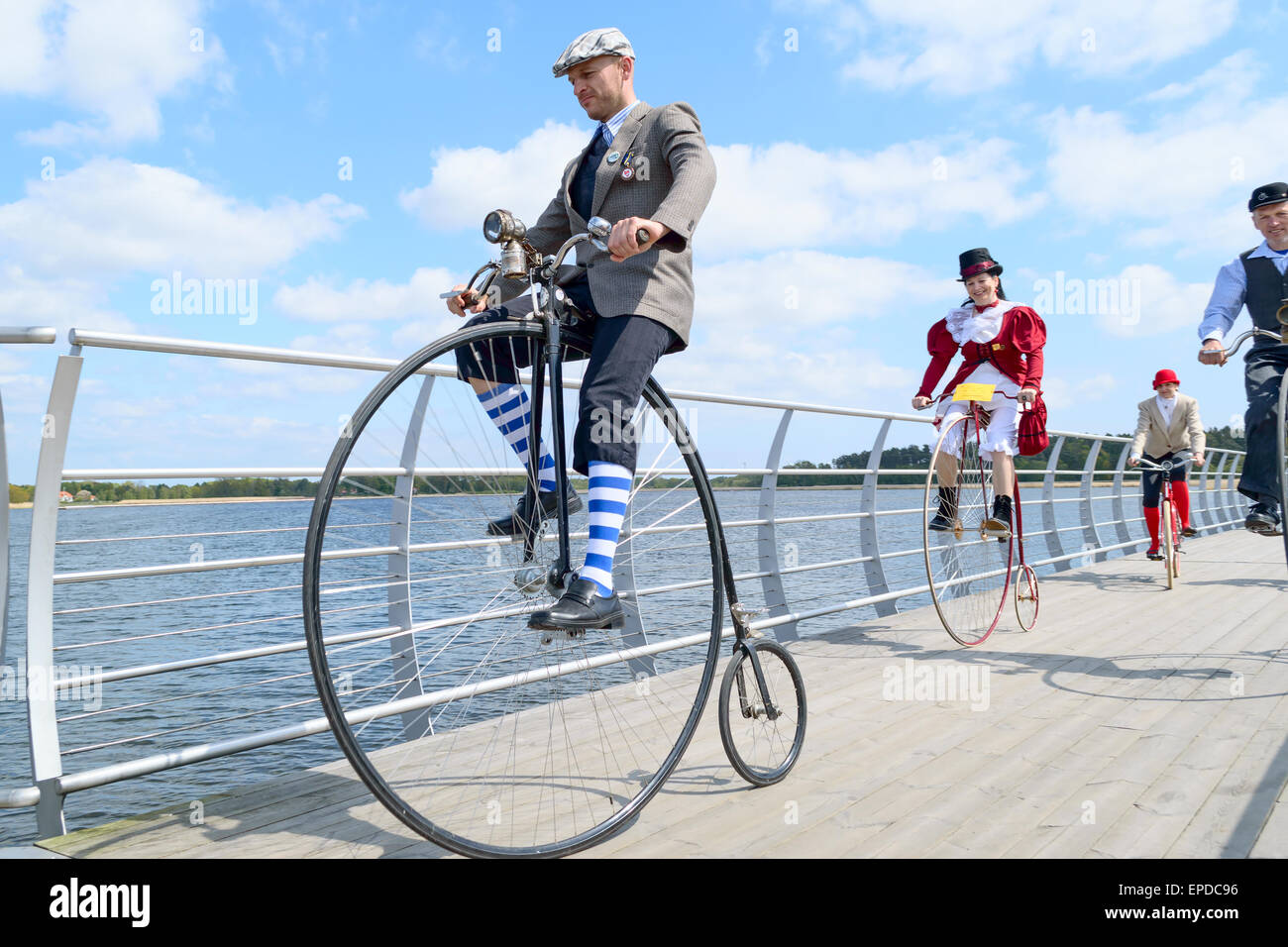 Penny farthing bicycle woman hi-res stock photography and images - Alamy