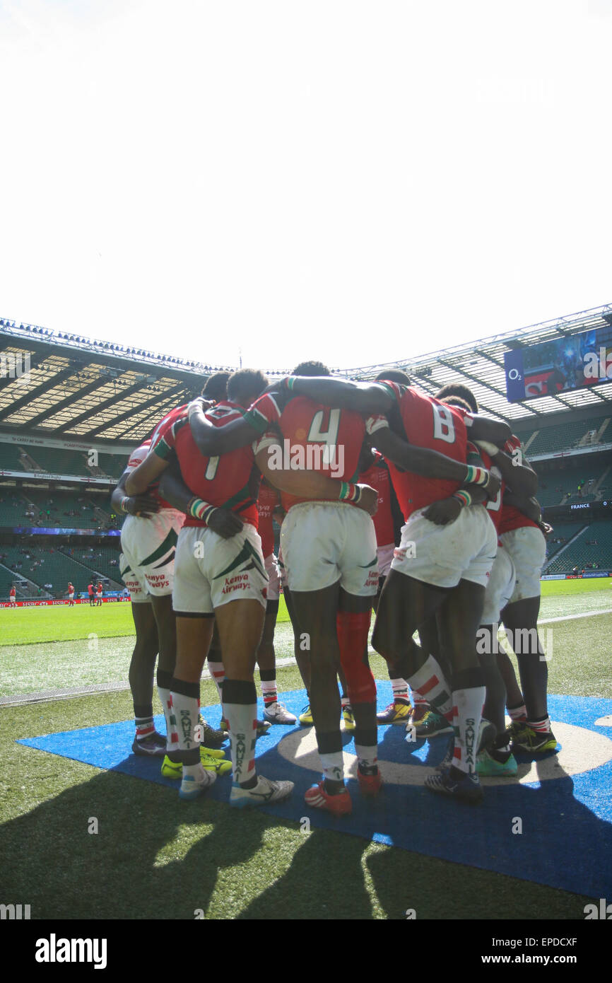 London, UK. 17th May 2015. Kenya team after their Marriott London ...