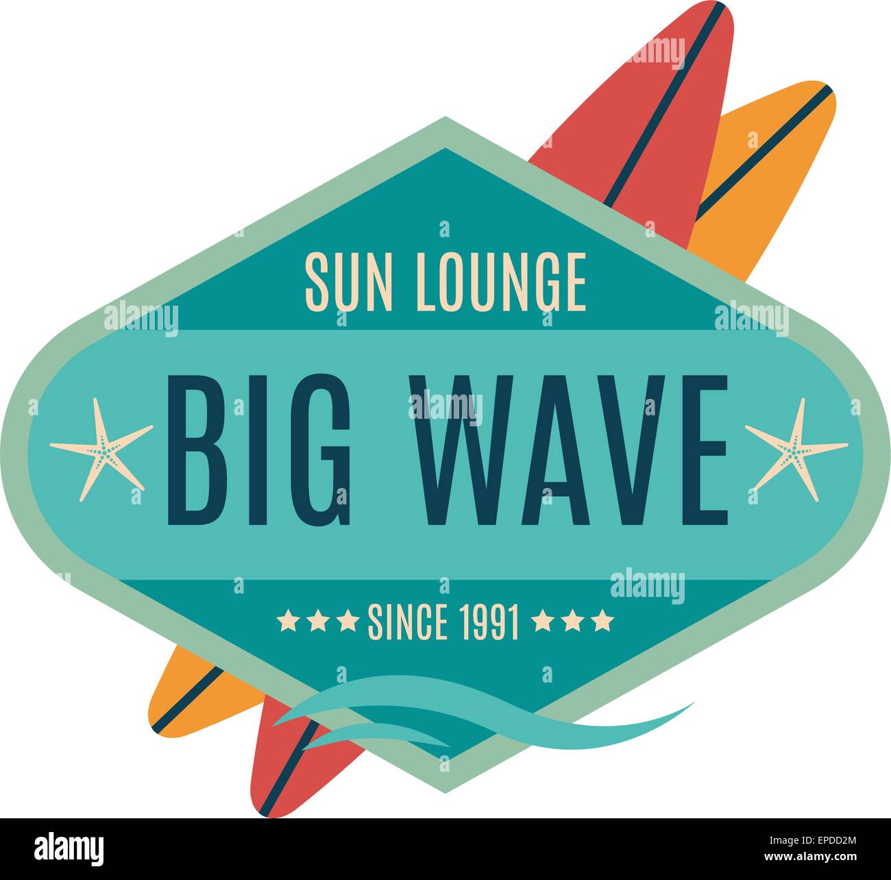 Vector Retro Style Surfing Labels, Logos Stock Vector Image & Art - Alamy