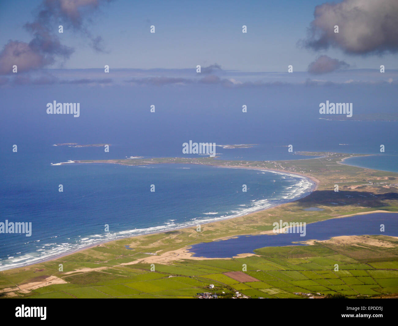 View of Maharees peninsular from Beenoskee and Stradbally Mountain on ...