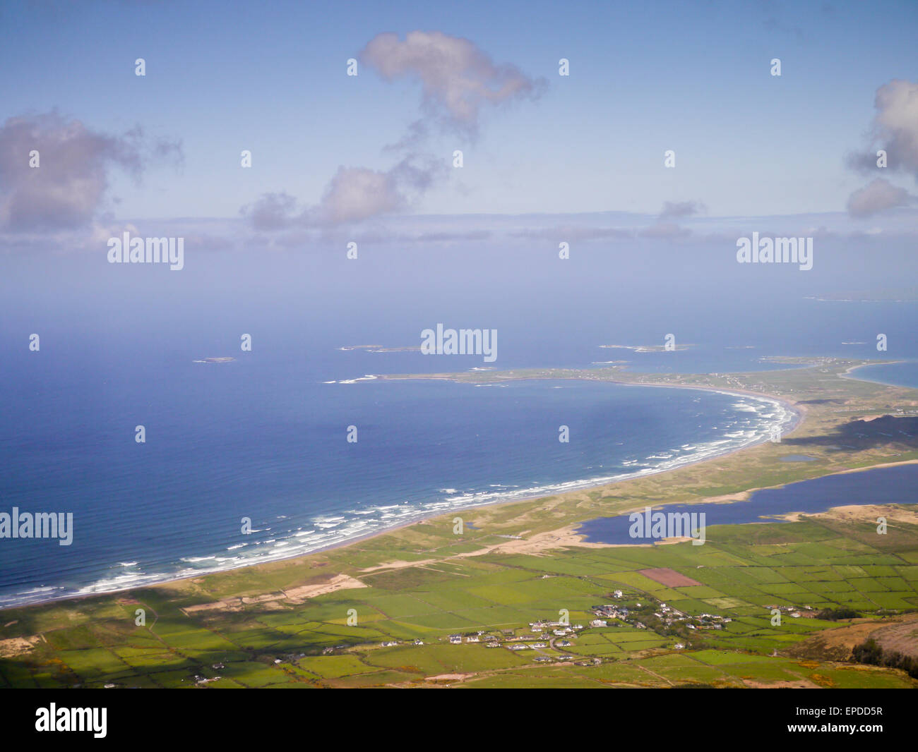 View of Maharees peninsular from Beenoskee and Stradbally Mountain on ...