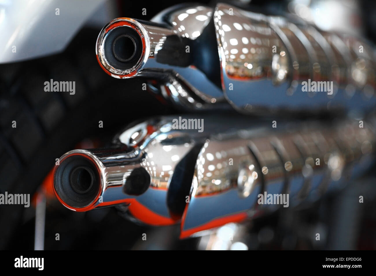 Color image of a motorcycle exhaust pipe Stock Photo - Alamy