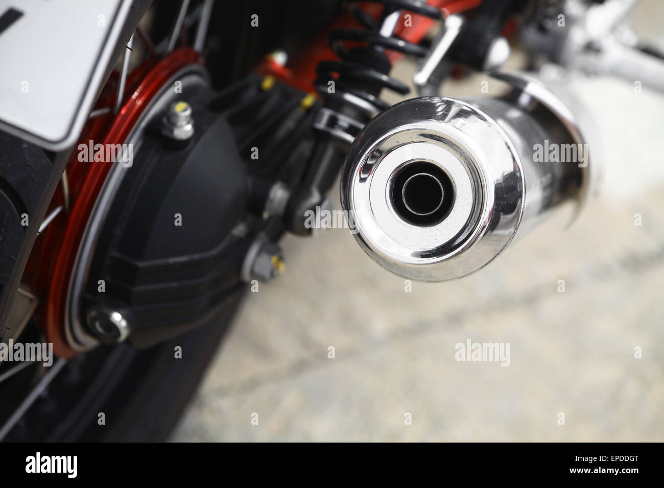 Color image of a motorcycle exhaust pipe Stock Photo - Alamy