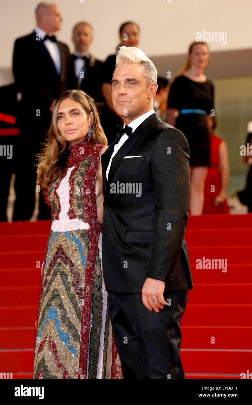 British pop singer Robbie Williams and wife Ayda Field attend the ...