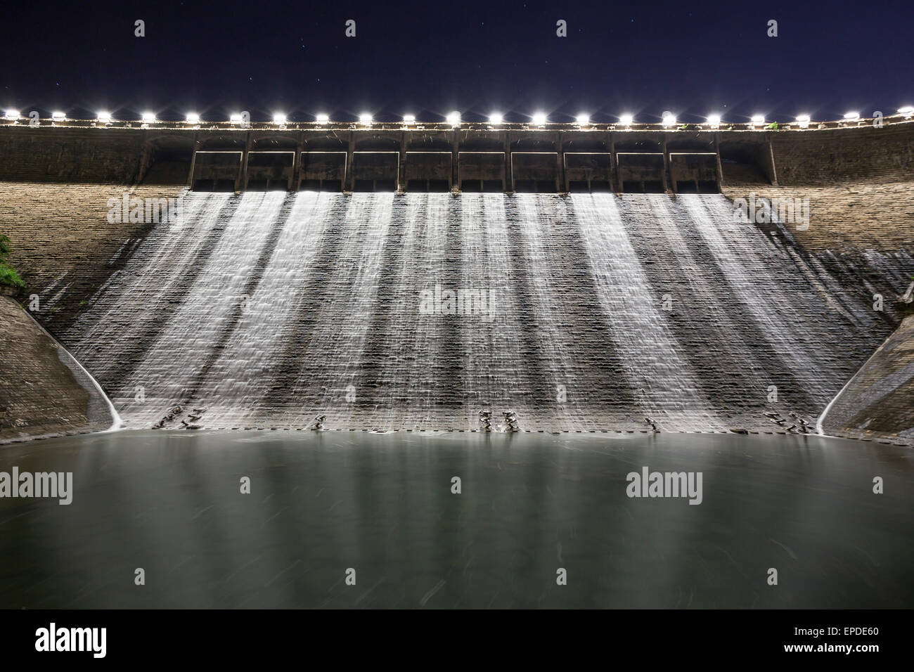 Hydroelectric dam at night Stock Photo - Alamy