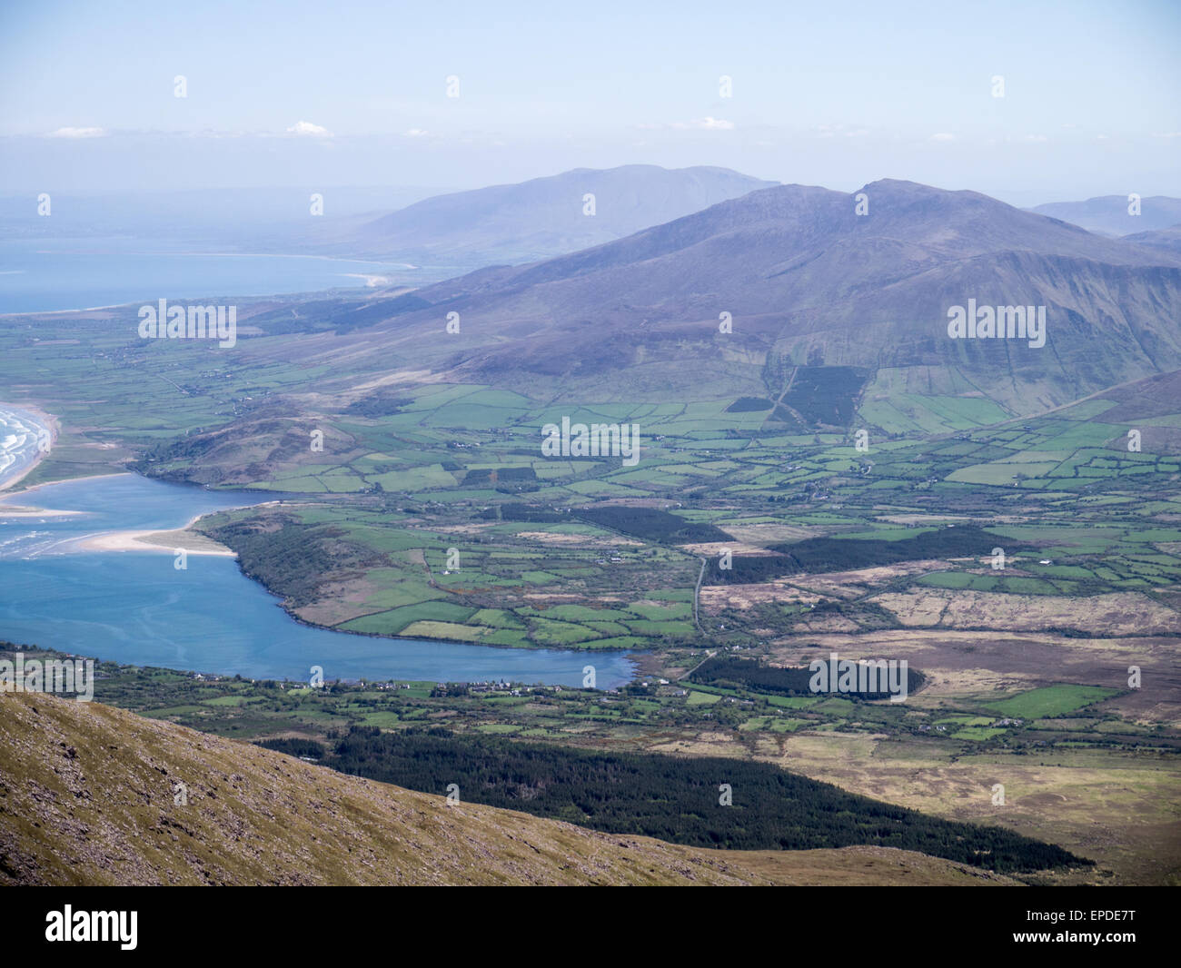 View from Brandon Mountain on the Dingle Peninsula in County Kerry ...