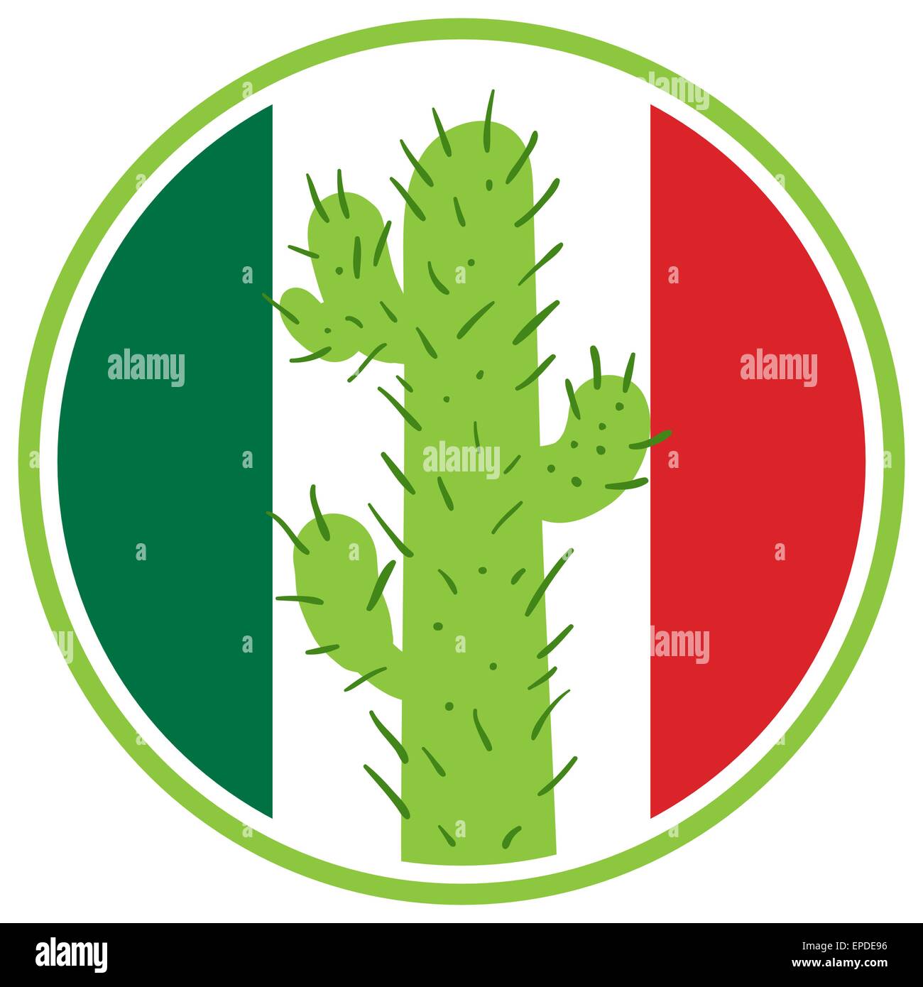 Mexican cactus in a circle on the background Stock Vector Image & Art ...