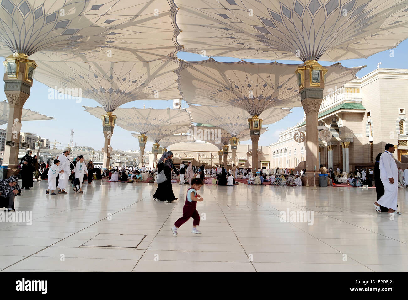 MEDINA, SAUDI ARABIA (KSA) - JAN 30: People in the courtyard of the ...