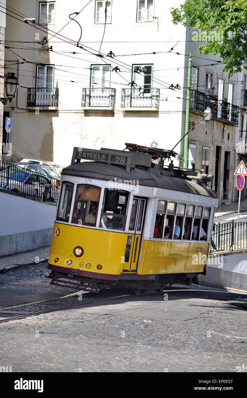 The famous line 28 tram in Lisbon, Portugal Stock Photo - Alamy