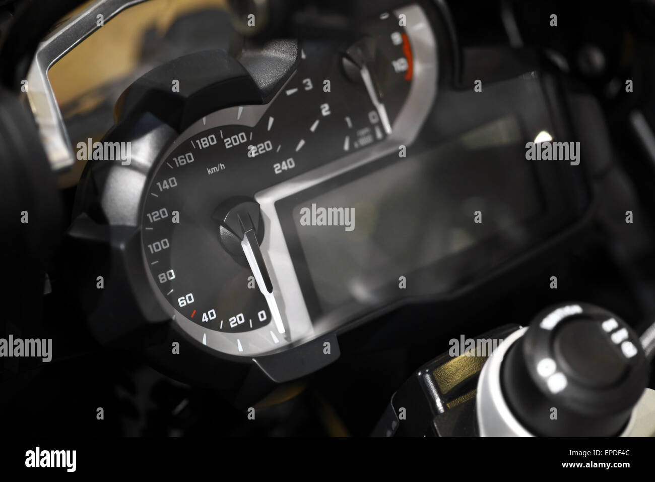 Color detail with the speedometer of a motorcycle Stock Photo - Alamy