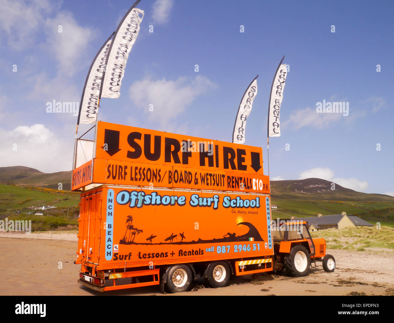 Surf hire on Inch beach, the north coast of the Dingle Peninsular ...