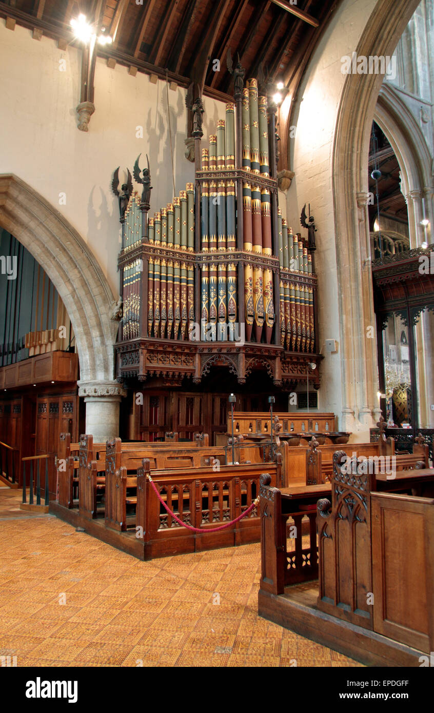 The ornate organ in the Church of St John the Baptist, Market Place ...