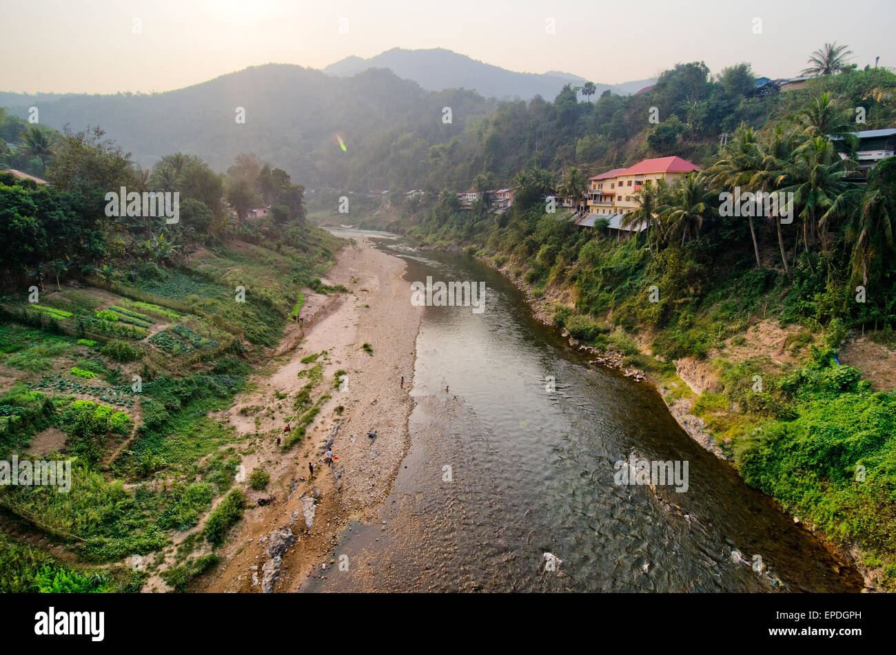 A view of a river in Laos Stock Photo - Alamy