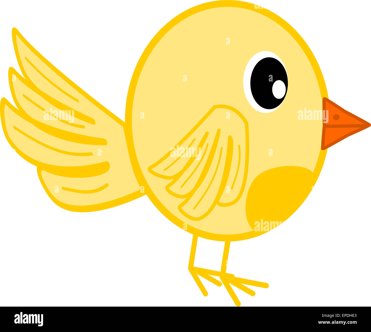 Yellow little bird cartoon illustration Stock Photo - Alamy