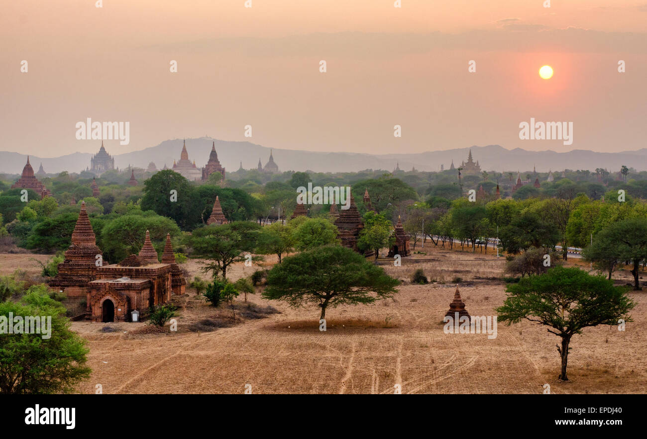 Ancient temples during sunset in Bagan, Myanmar Stock Photo - Alamy