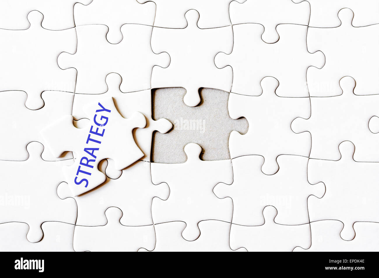Missing jigsaw puzzle piece with word STRATEGY. Business concept image ...