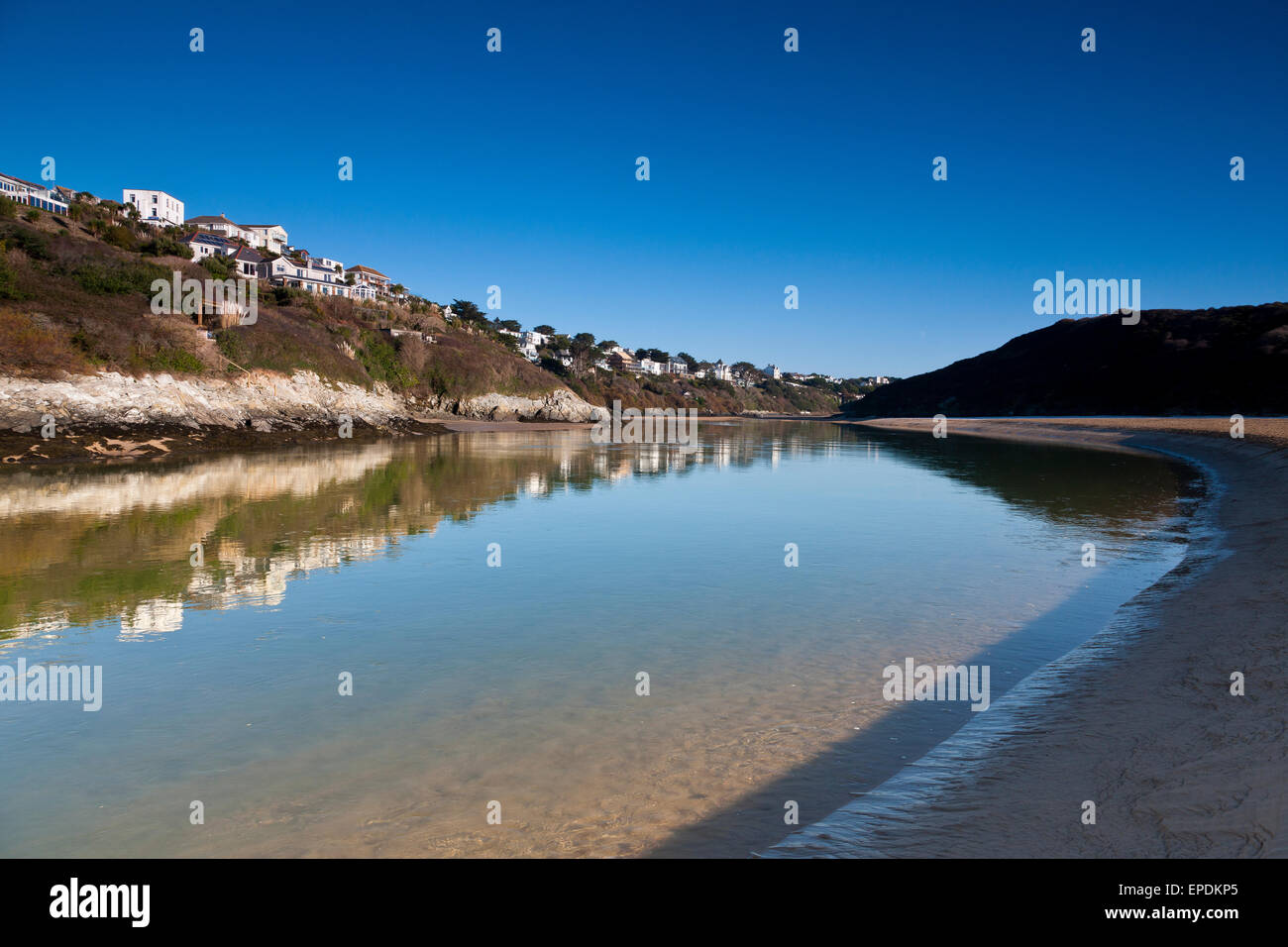 River Gannel At Crantock Beach,Newquay, Cornwall,South West,UK Stock ...