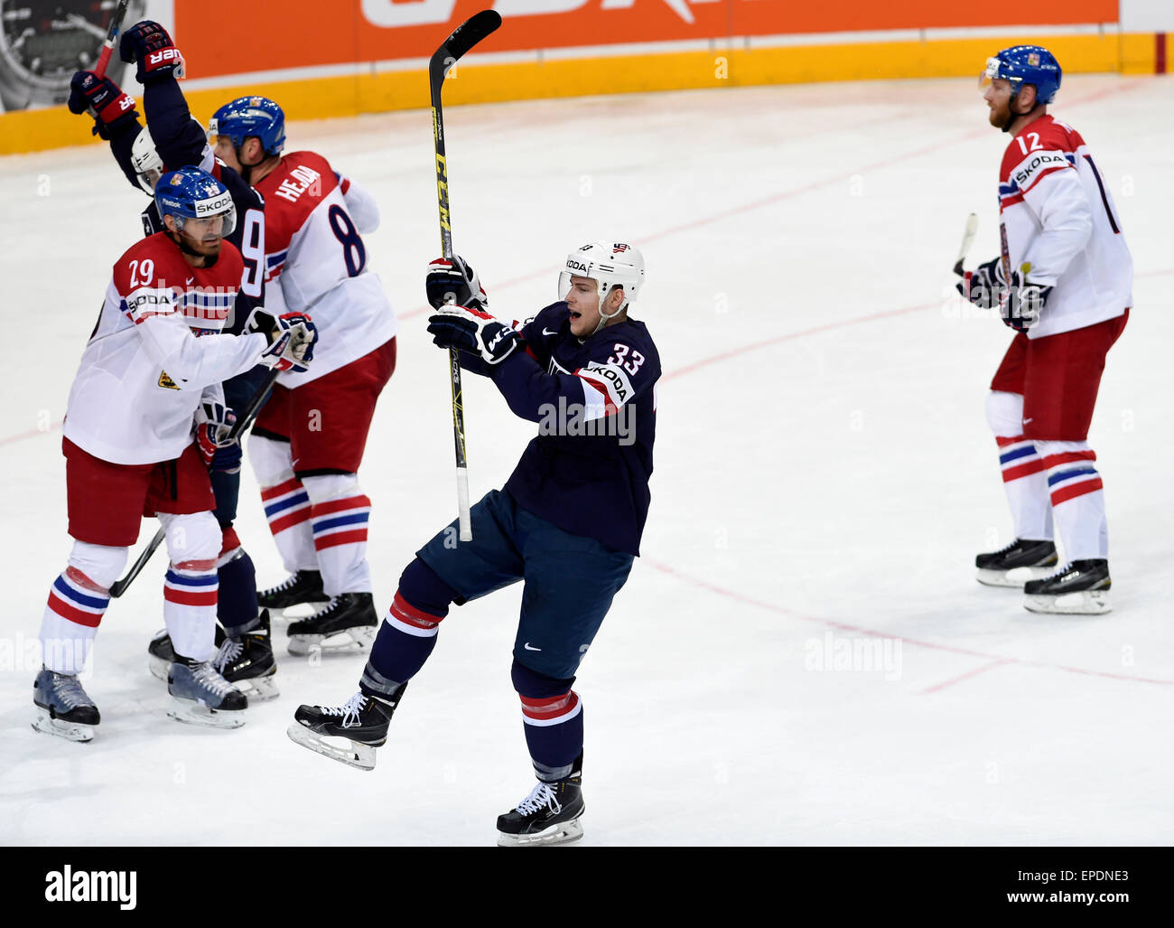 Prague, Czech Republic. 17th May, 2015. American forward Charlie Coyle ...