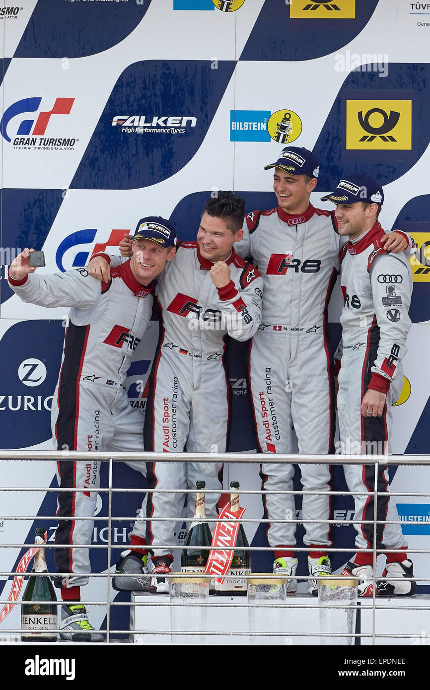 Winners Edward Sandstroem (l-r), Christopher Mies, Nico Mueller and ...