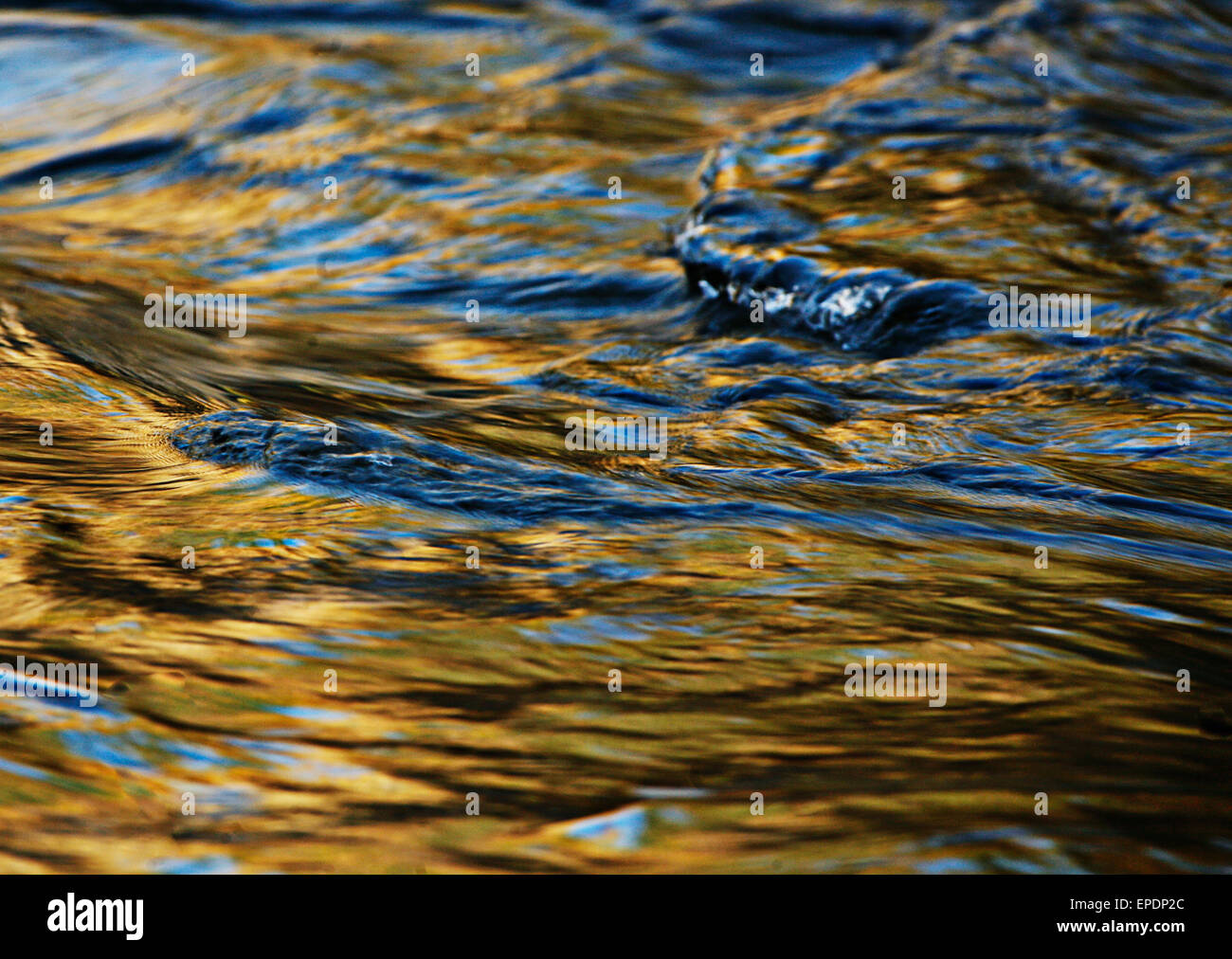 Reflection of sky and color in stream in California Stock Photo - Alamy