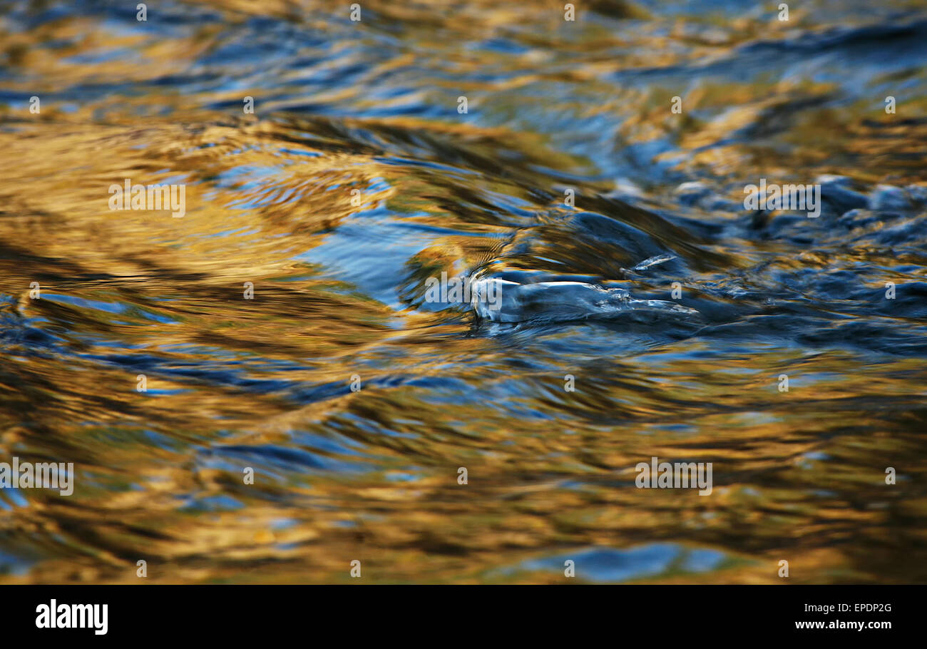 Reflection of sky and color in stream in California Stock Photo - Alamy