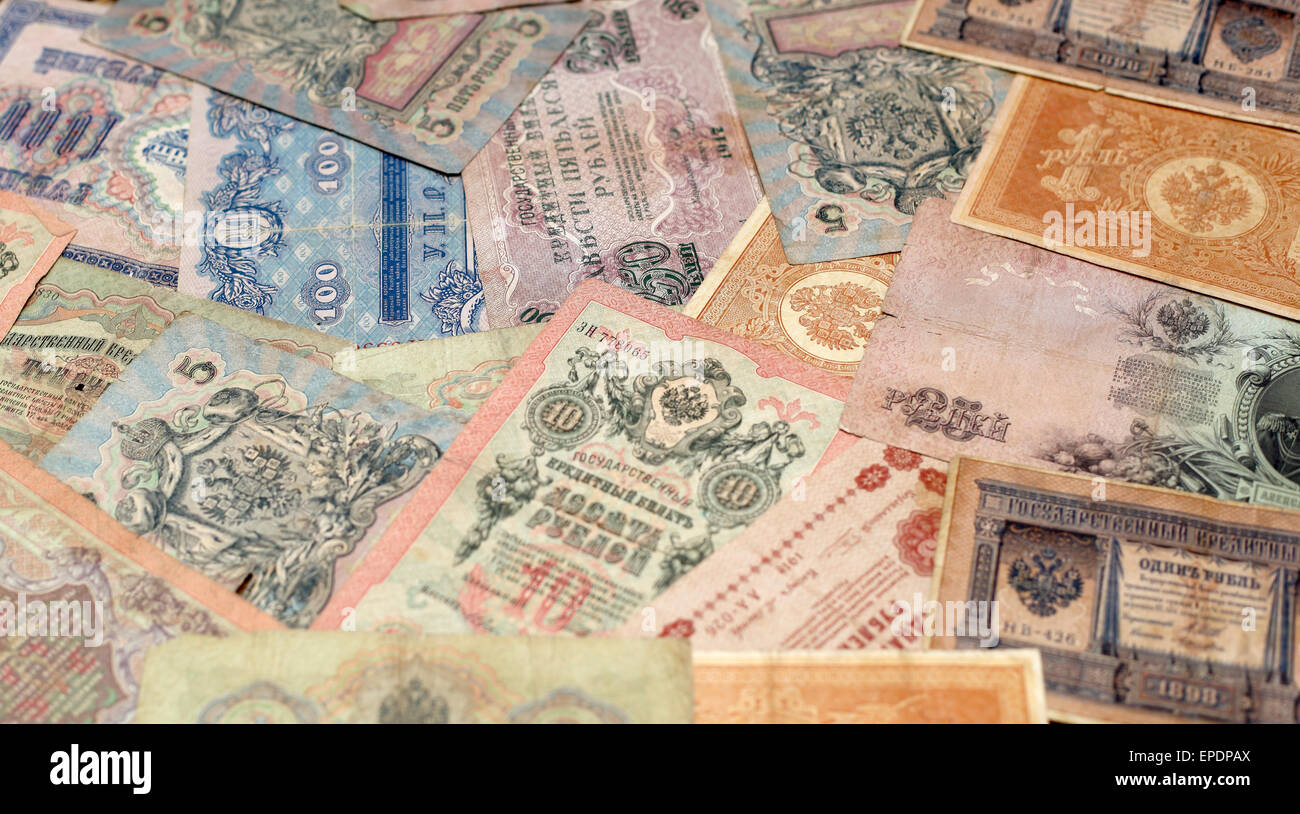 old Russian royal money Stock Photo - Alamy