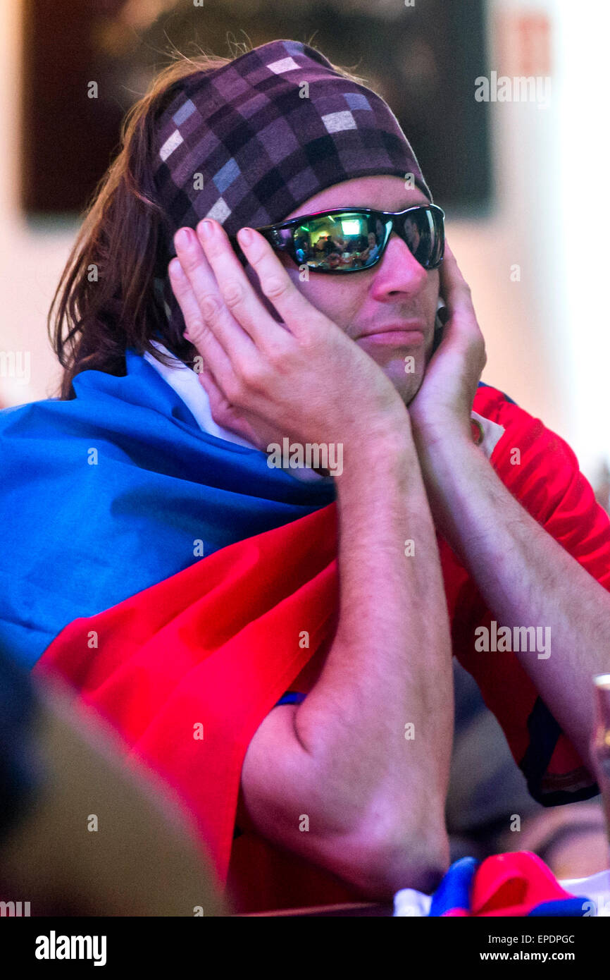 Sad Czech fan who, watches the Ice Hockey World Championships final ...