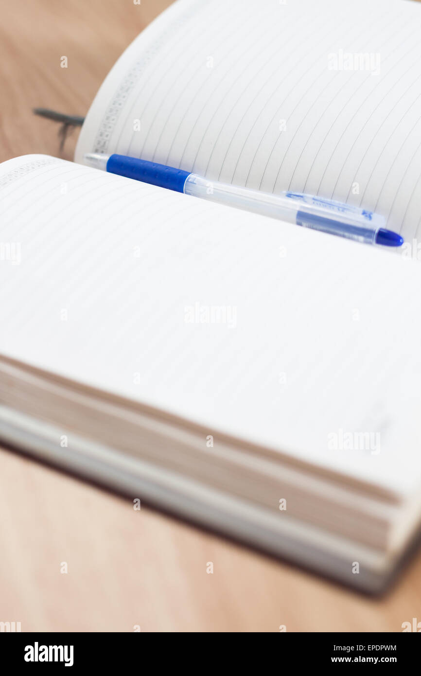Classic leather notebook with pen, stock photo Stock Photo - Alamy