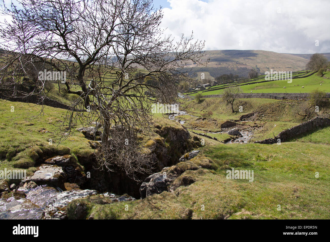 Yorkshire Dales, England. Picturesque view of one of the Cray ...