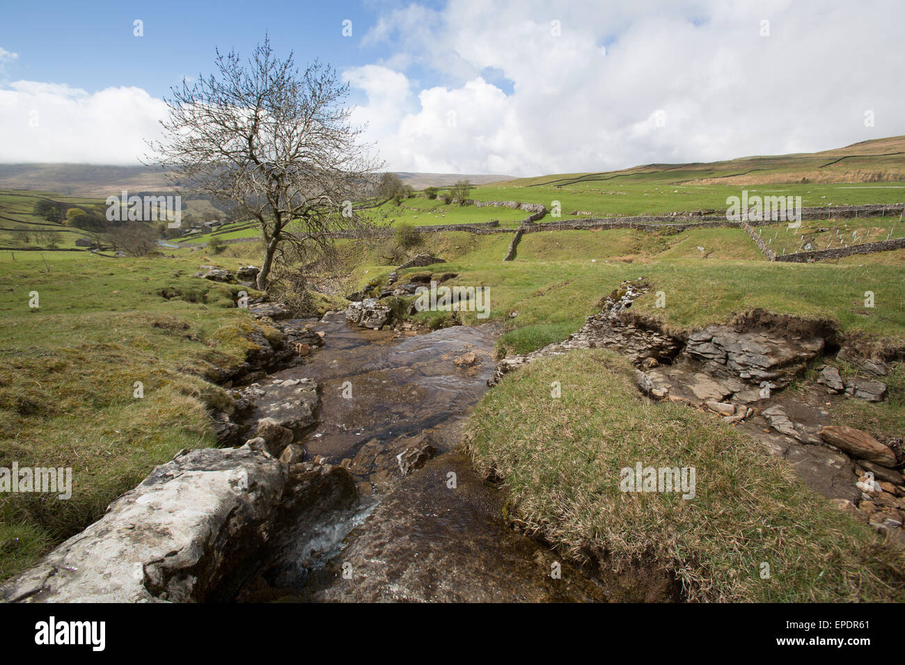 Yorkshire Dales, England. Picturesque view of one of the Cray ...