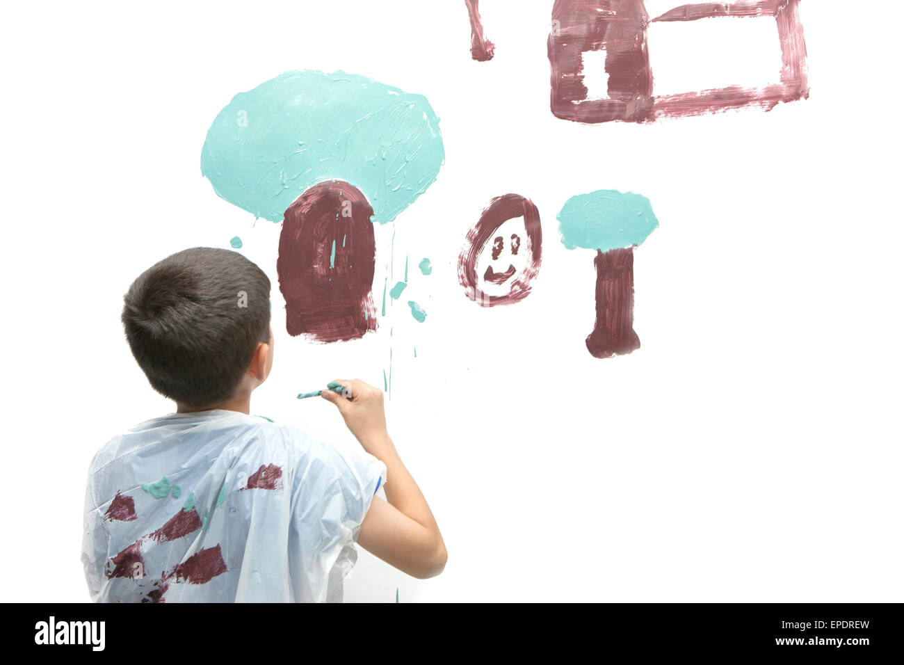 Boy paints picture Stock Photo - Alamy