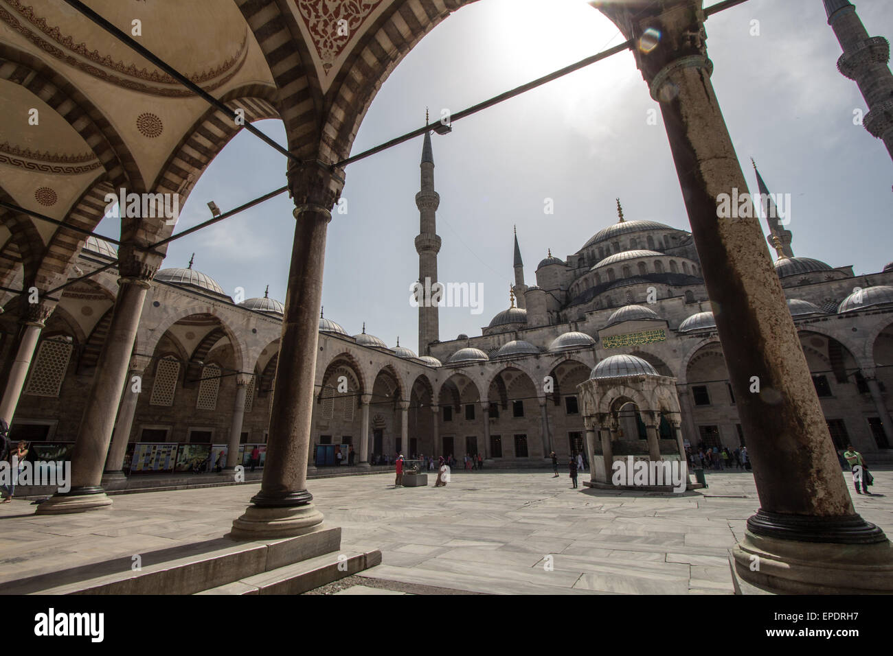 The beautiful courtyard of the Blue Mosque Stock Photo - Alamy