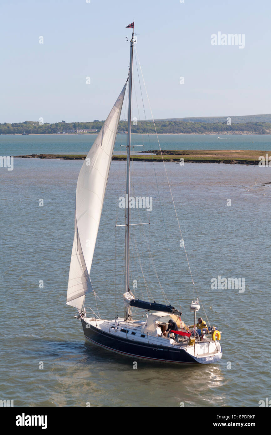 slioch maxi 1100 sailing yacht leaving Lymington and sailing towards ...
