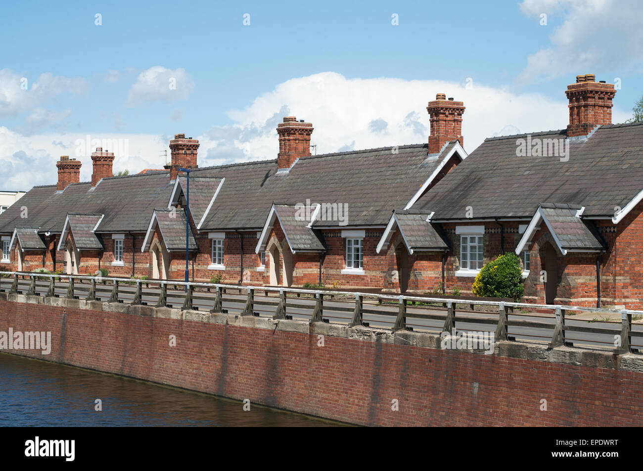 Row of ten Victorian almshouses Boston, Lincolnshire, England, UK Stock ...