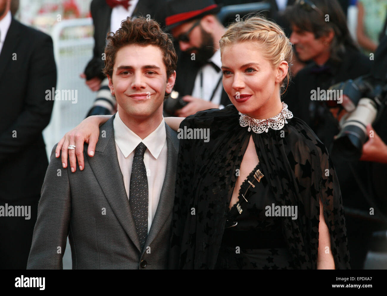 Cannes, France. 17th May, 2015. Actress Sienna Miller and Xavier Dolan ...
