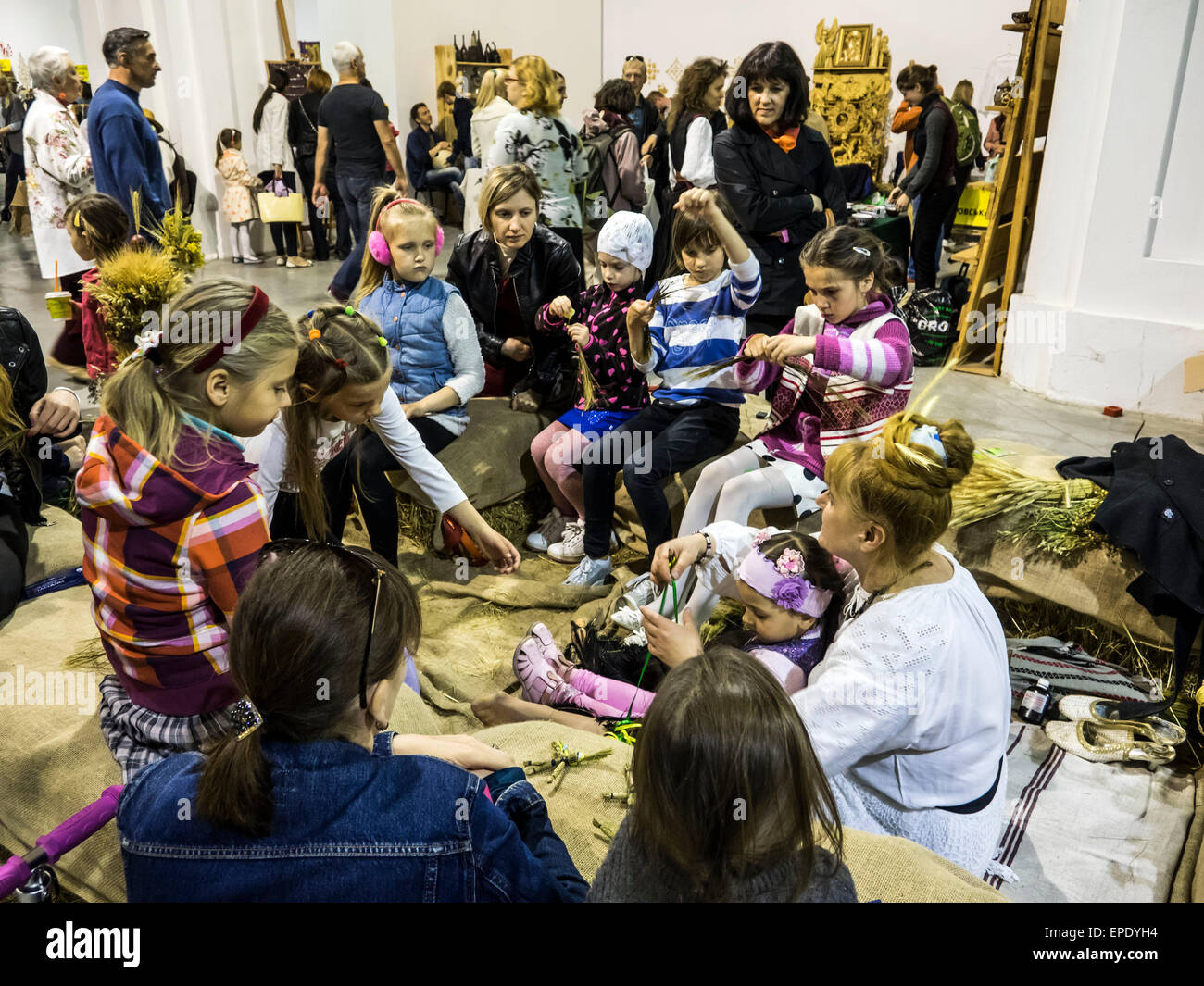 Kiev, Ukraine. 17th May, 2015. Master-class on making traditional toys ...
