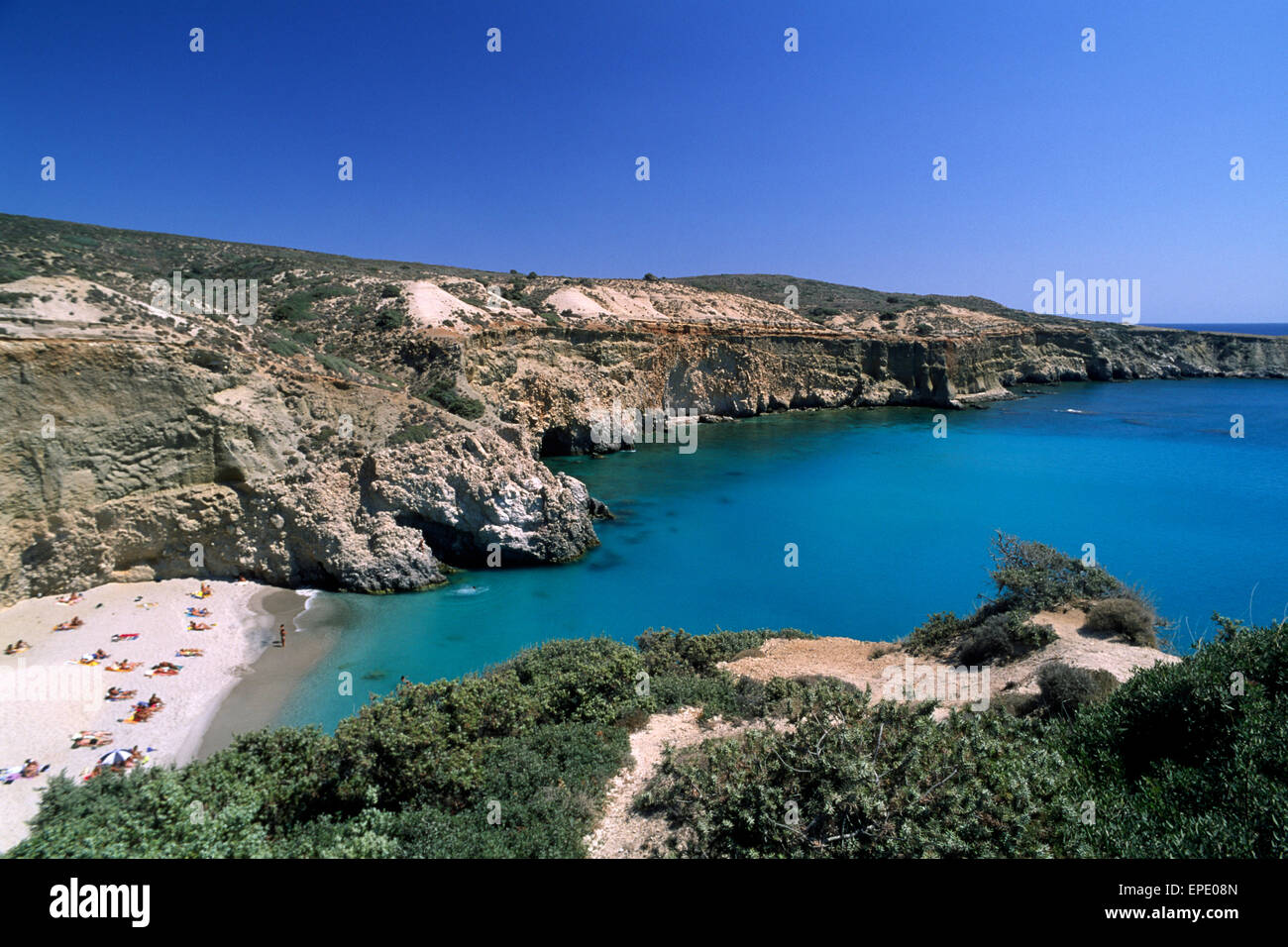 greece, cyclades islands, milos, tsigrado beach Stock Photo - Alamy