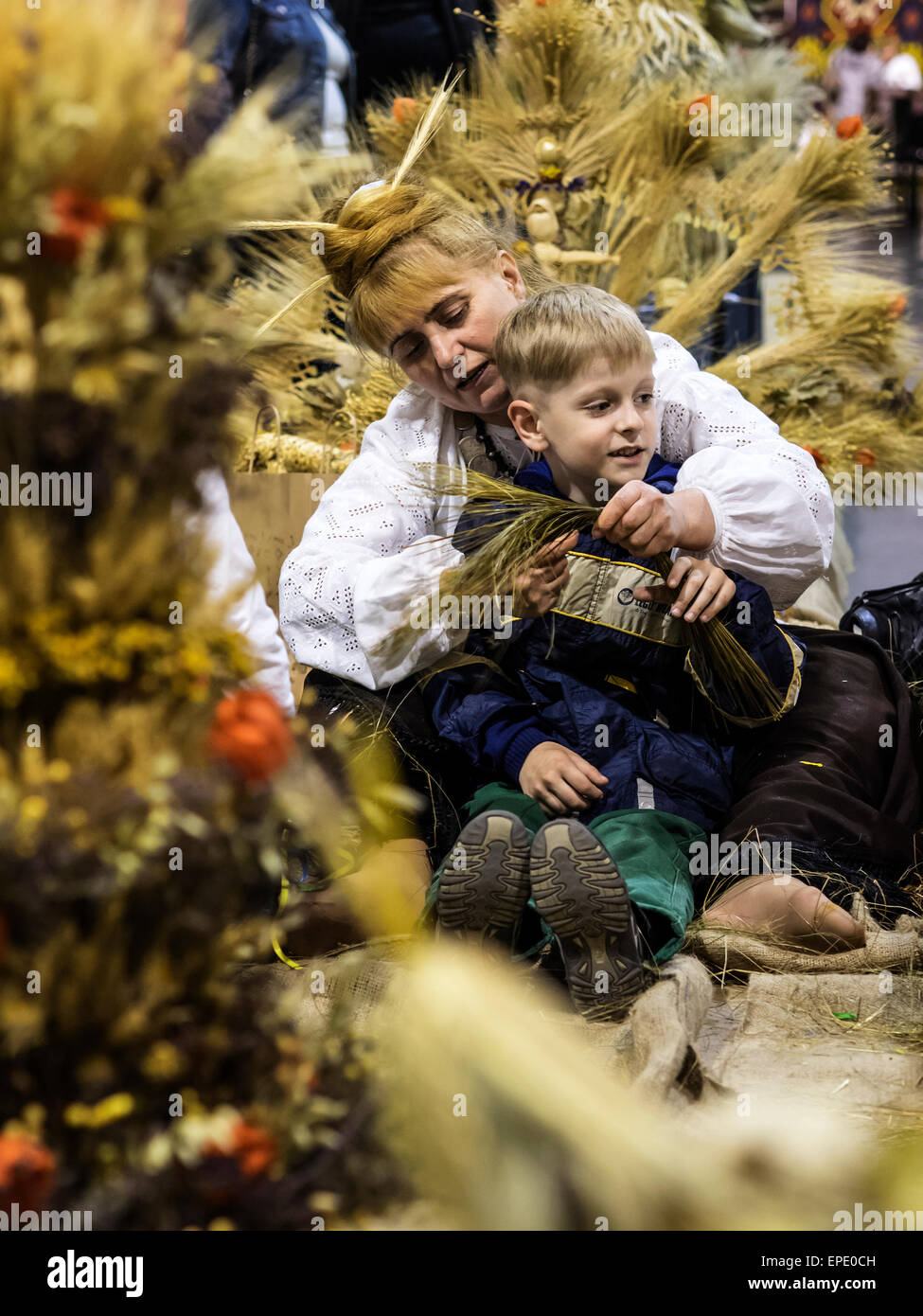 Kiev, Ukraine. 17th May, 2015. Master-class on making traditional toys ...