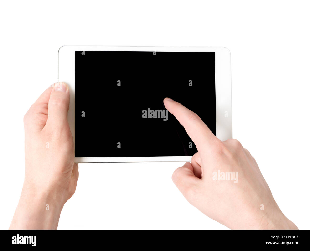 Tablet in hands businessman Cut Out Stock Images & Pictures - Alamy