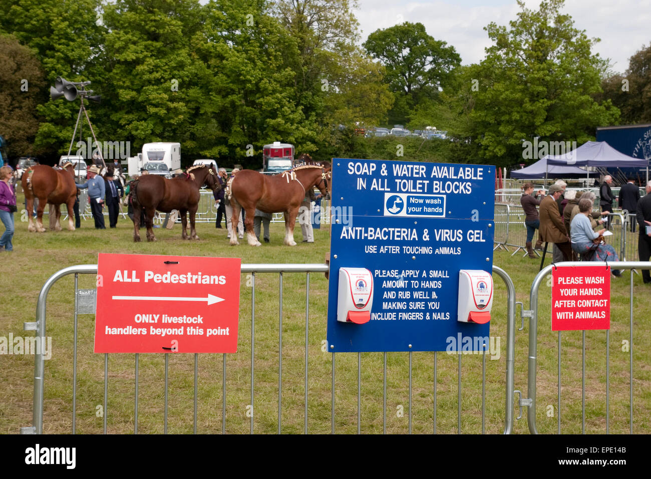 Health and safety signs at a country show Stock Photo - Alamy
