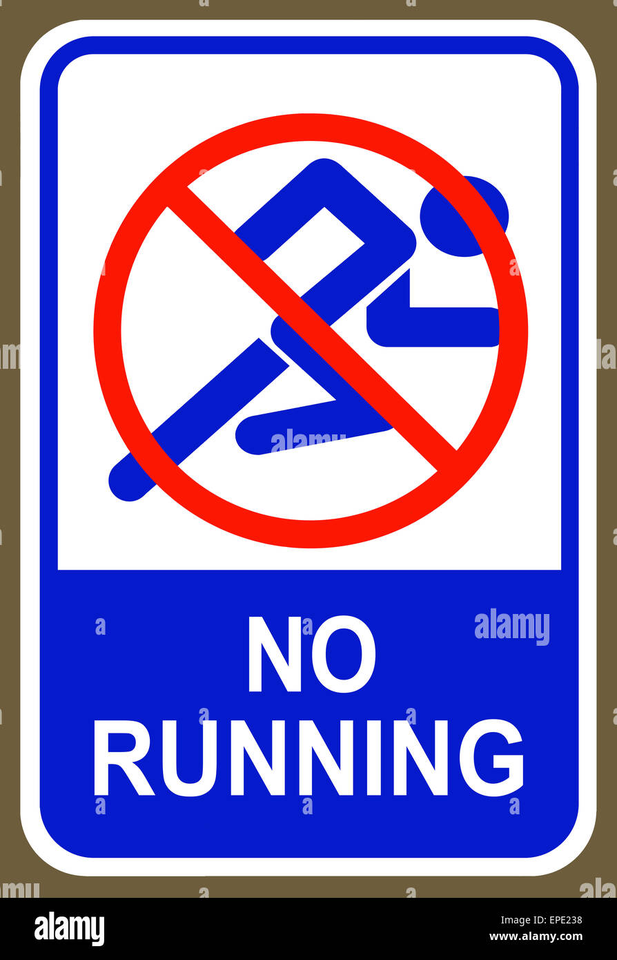 No running sign Stock Photo - Alamy