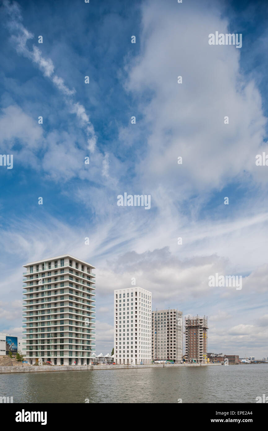 Belgium, Antwerp, Kattendijkdok-Westkaai towers Stock Photo - Alamy