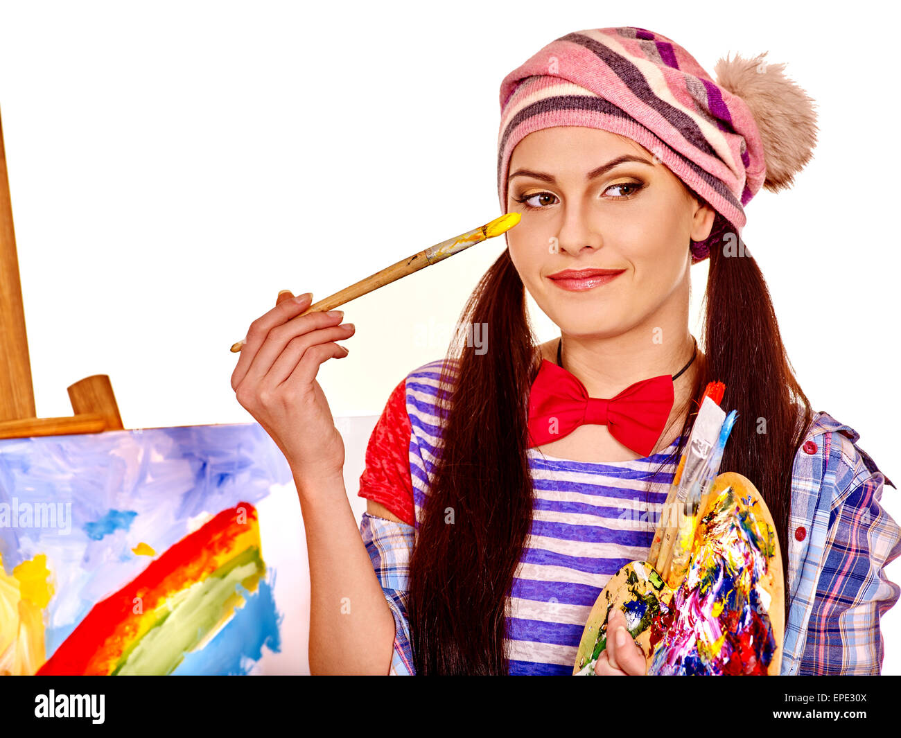 Female artist at work Stock Photo - Alamy
