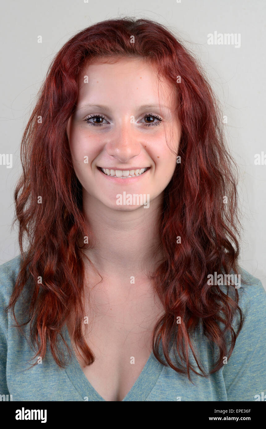 Young smiling woman long hi-res stock photography and images - Alamy