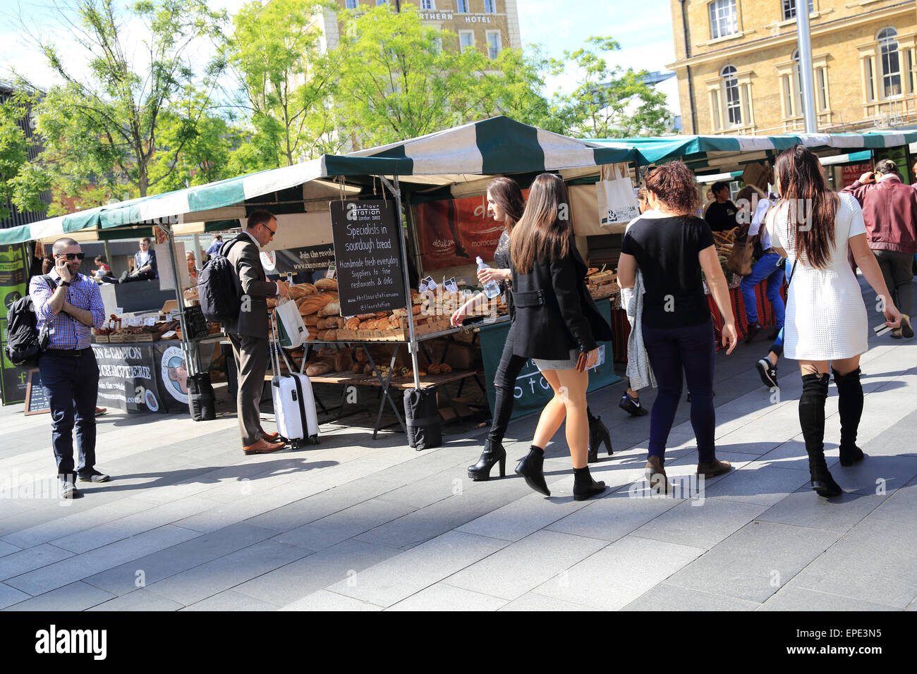 Kings cross station food market london hi-res stock photography and ...