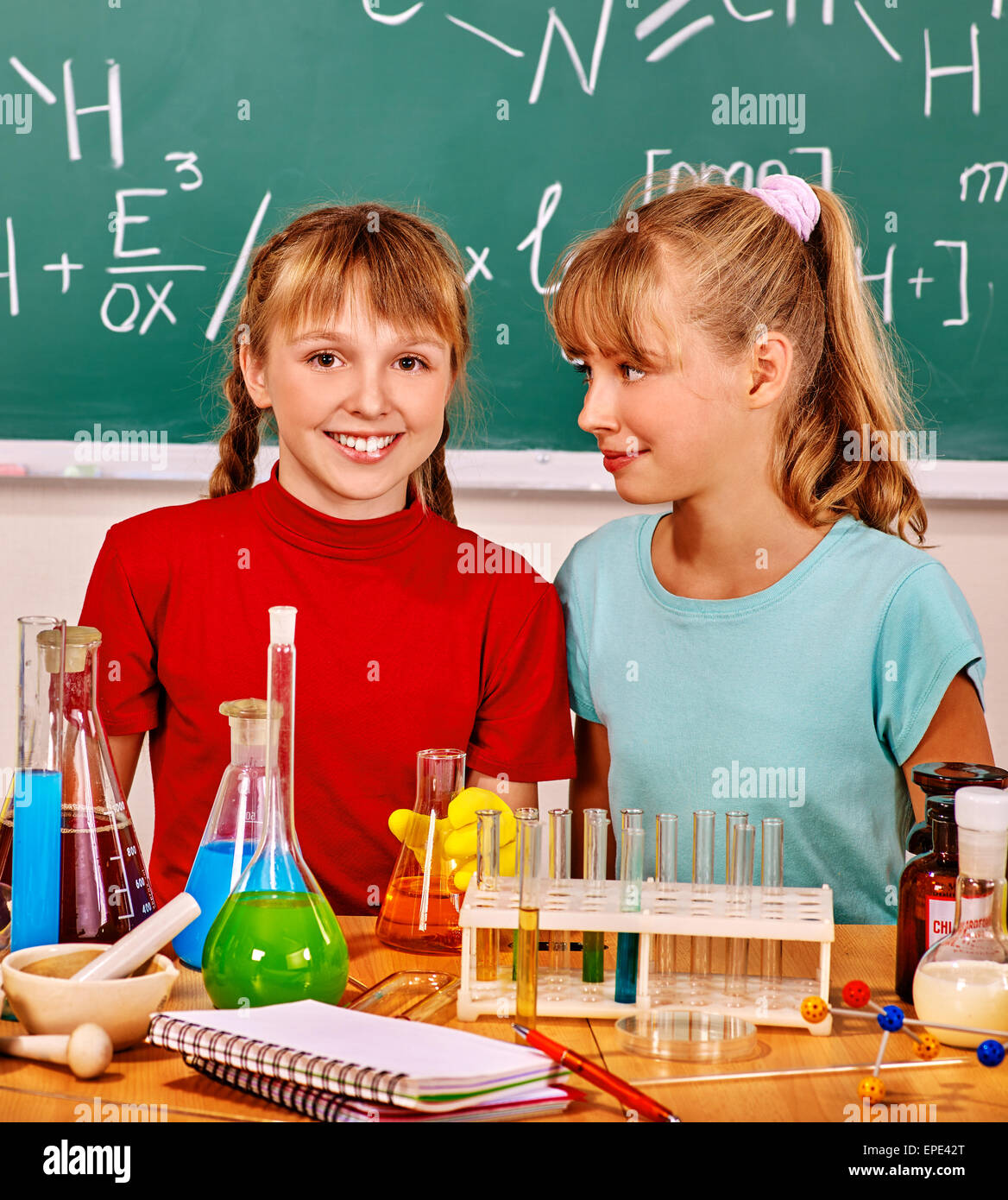 Child in chemistry class Stock Photo - Alamy
