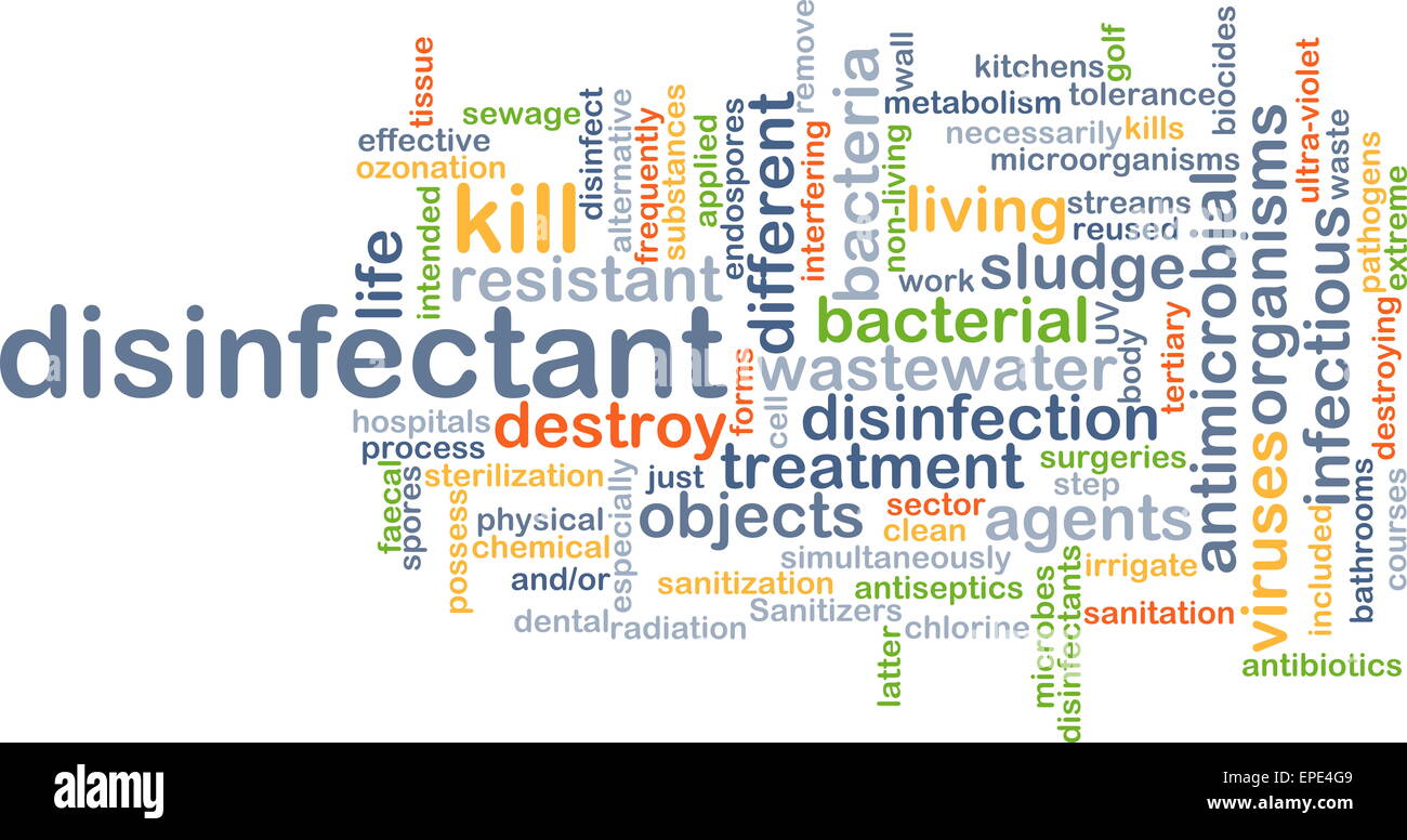 Background concept wordcloud illustration of disinfectant Stock Photo ...