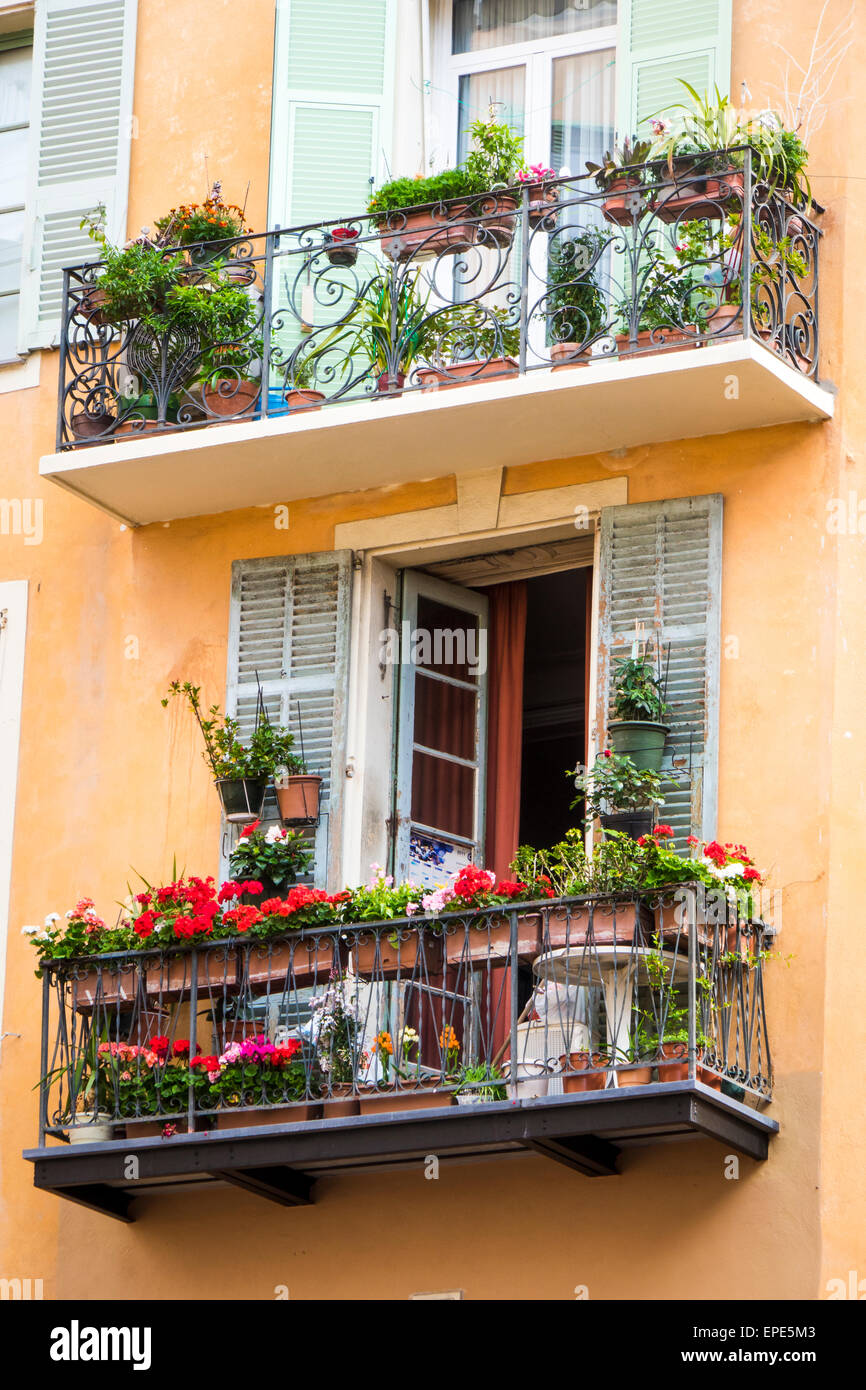 Balcony in Nice Stock Photo - Alamy