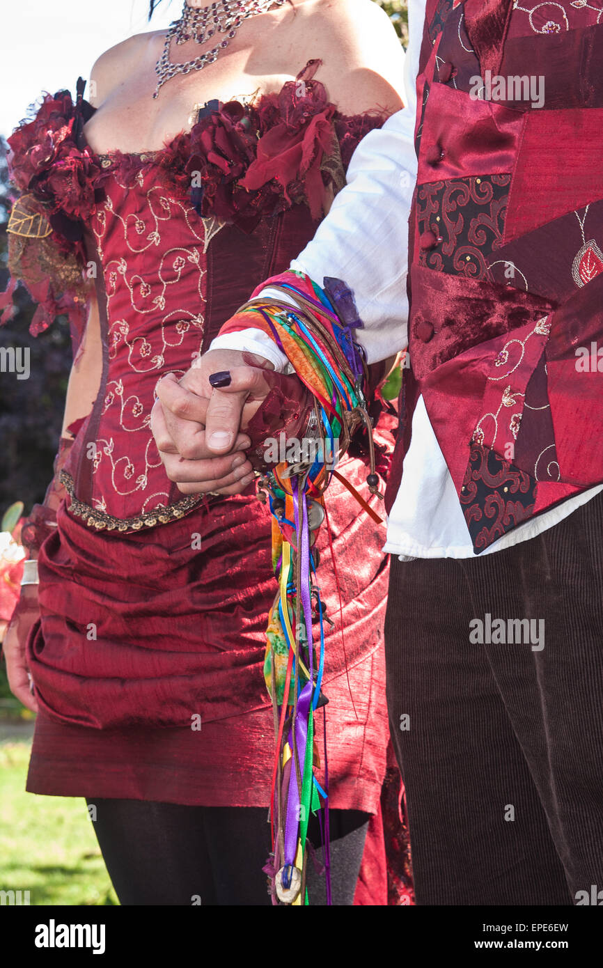 An alternative, unusual handfasting, joining of hands in a symbolic ...